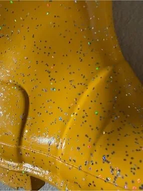 Shoes | Hunter Yellow Glitter Rain Tall Boots | Poshmark